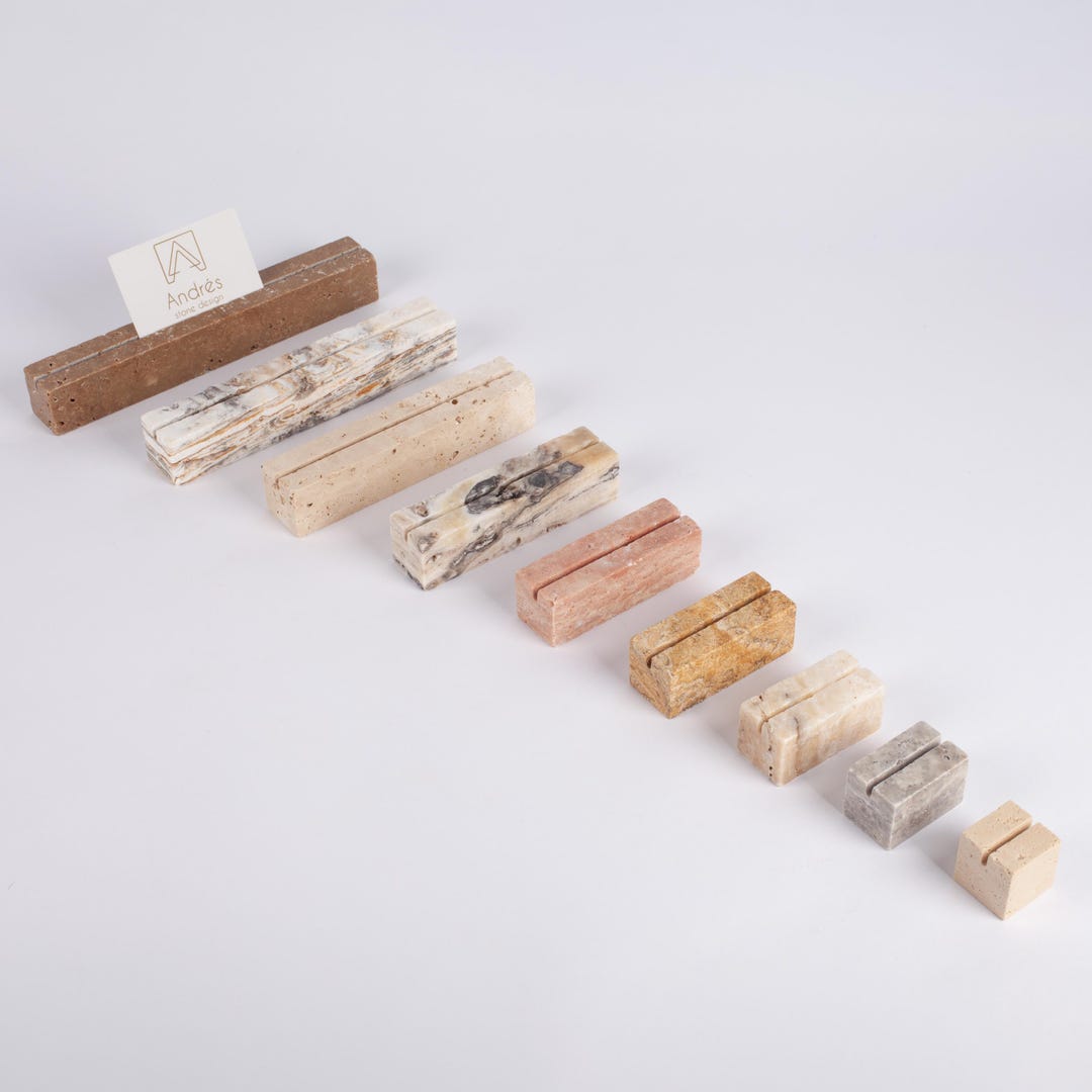 Travertine Card Holder, Marble Menu Holder, Jewelry Display, Name Tag ...