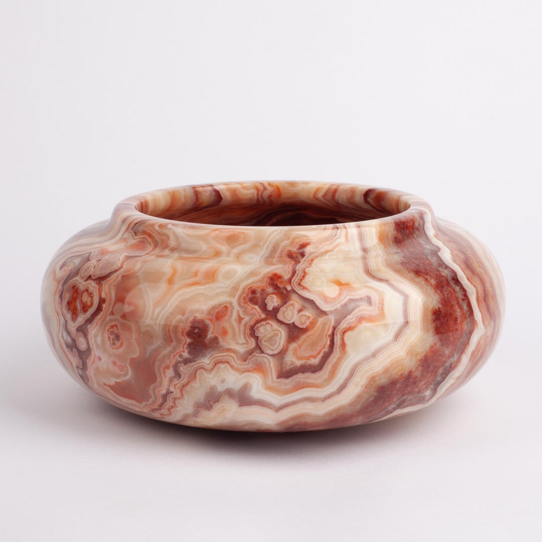 Pink / Rose Alabaster Bowl / Hand Carved Onyx / Onyx Decoration ...