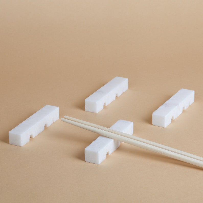 White Marble Cutlery Rest Set 6pcs/ Chopstick Rest / Marble Cutlery ...