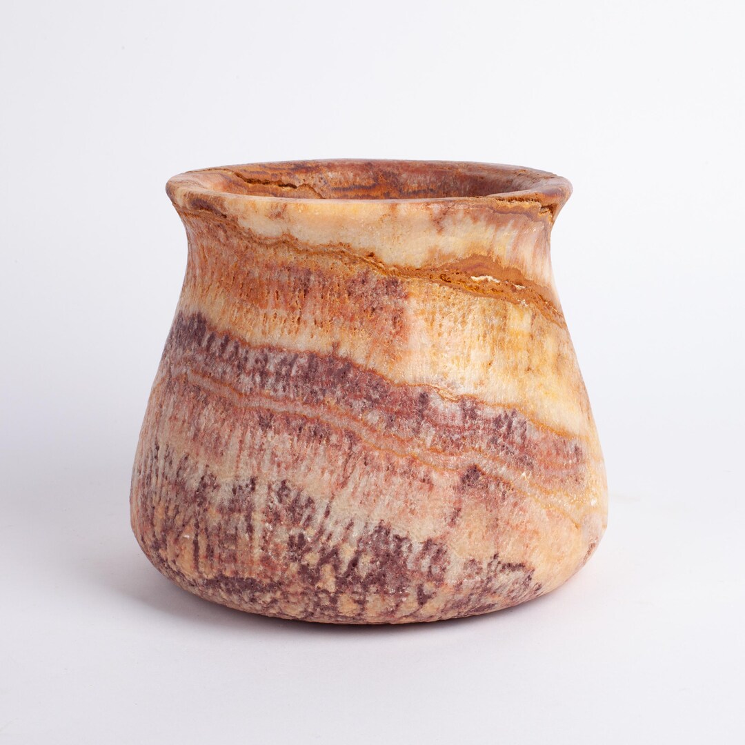 Travertine & Alabaster Vase / Cauldron / Home Decoration / Home ...