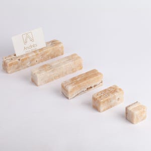 Travertine Card Holder, Marble Menu Holder, Jewelry Display, Name Tag ...