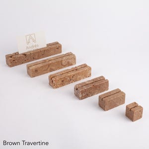 Travertine Card Holder, Marble Menu Holder, Jewelry Display, Name Tag ...
