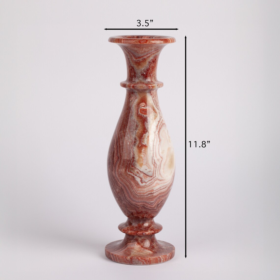 Pink, Rose Alabaster Vase, Small Onyx Vase, Hand Carved Onyx, Onyx ...