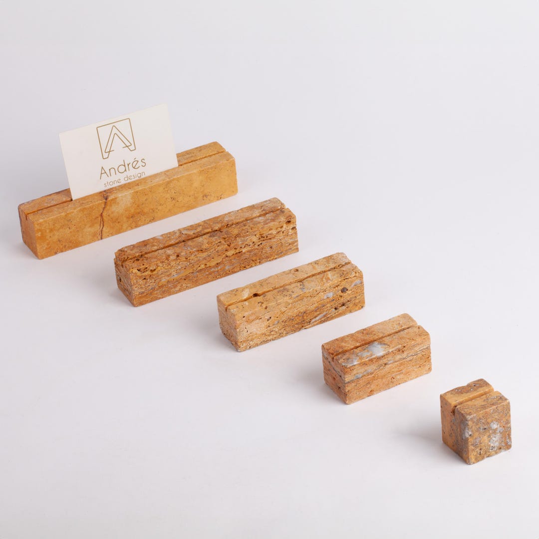 Travertine Card Holder, Marble Menu Holder, Jewelry Display, Name Tag ...
