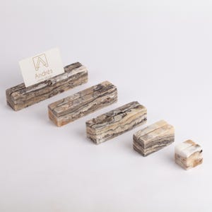 Travertine Card Holder, Marble Menu Holder, Jewelry Display, Name Tag ...