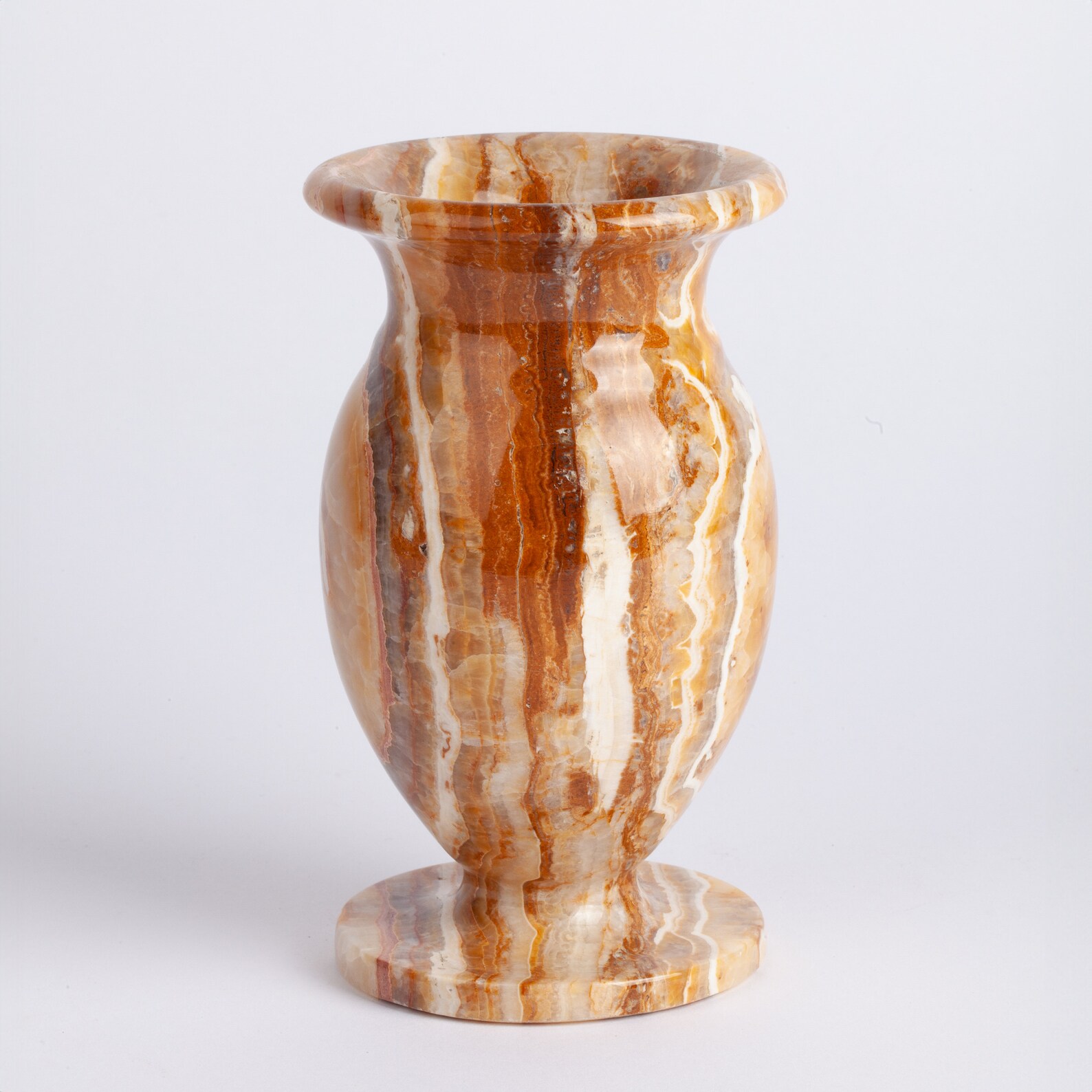 Small Yellow Alabaster Vase / Hand Carved Onyx / Onyx Decoration ...
