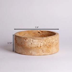 Handmade Travertine Cylinder Bowl Natural Stone Kitchen Decor - Etsy