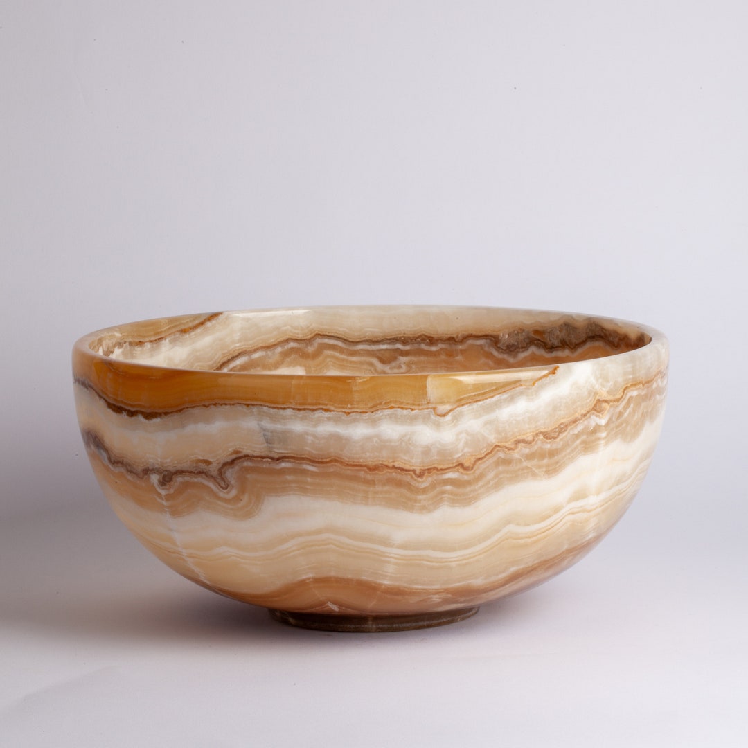 Hand Carved Yellow Alabaster Bowl Natural Stone Decoration - Etsy