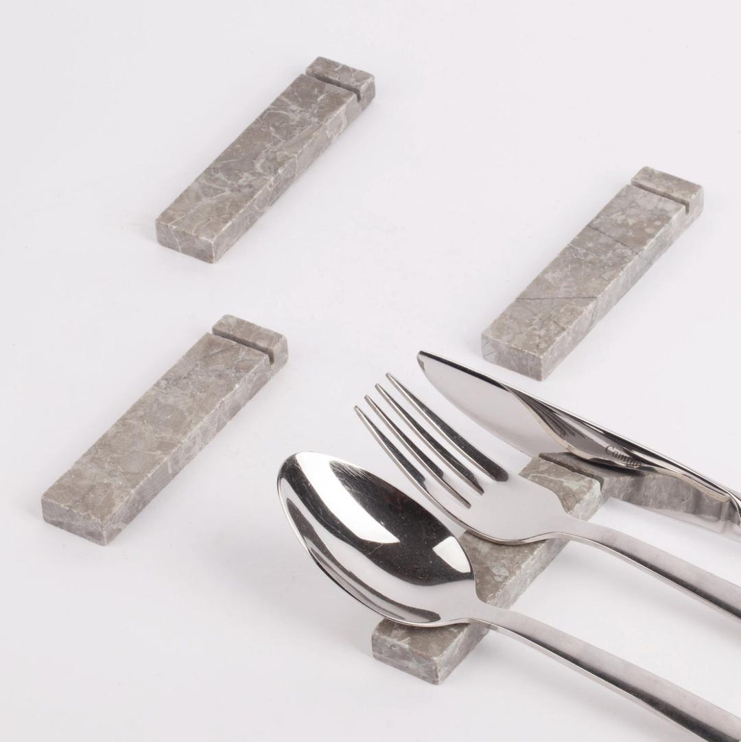 Grey Marble Cutlery Rest, Marble Chopstick, Marble Cutlery Rest Set ...