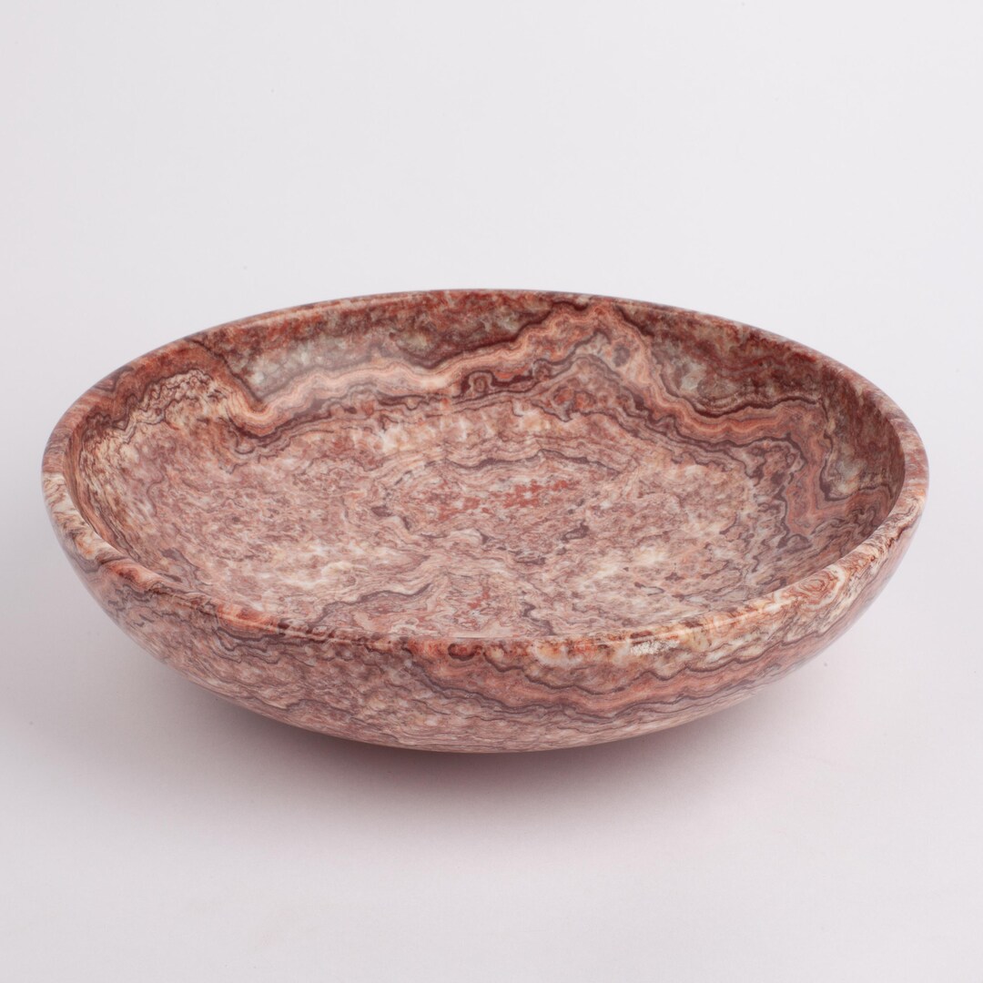 One of a Kind Pink / Rose Alabaster Bowl / Hand Carved Onyx / Onyx ...