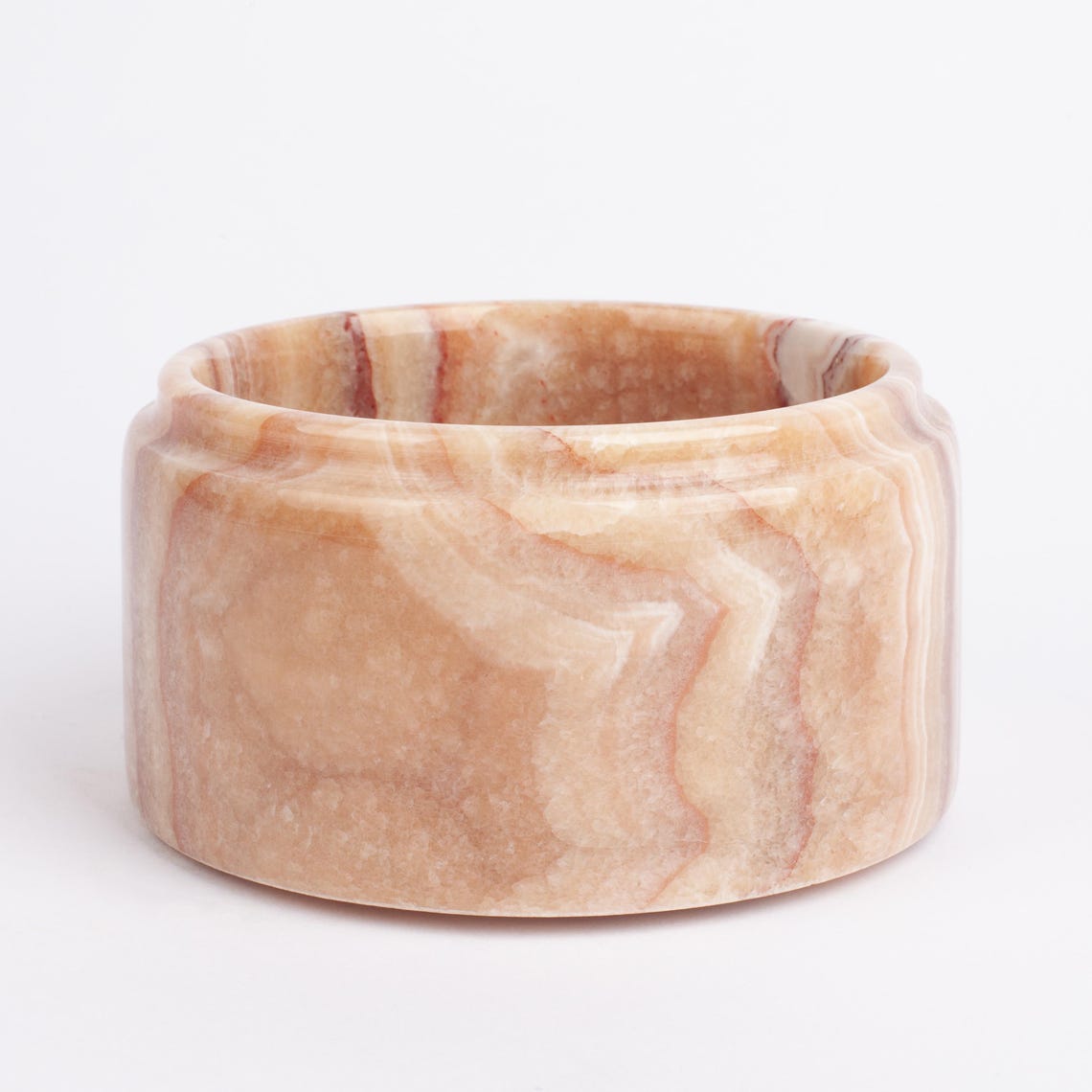 Hand Carved Pink Alabaster Cylinder Bowl Natural Stone Decoration - Etsy