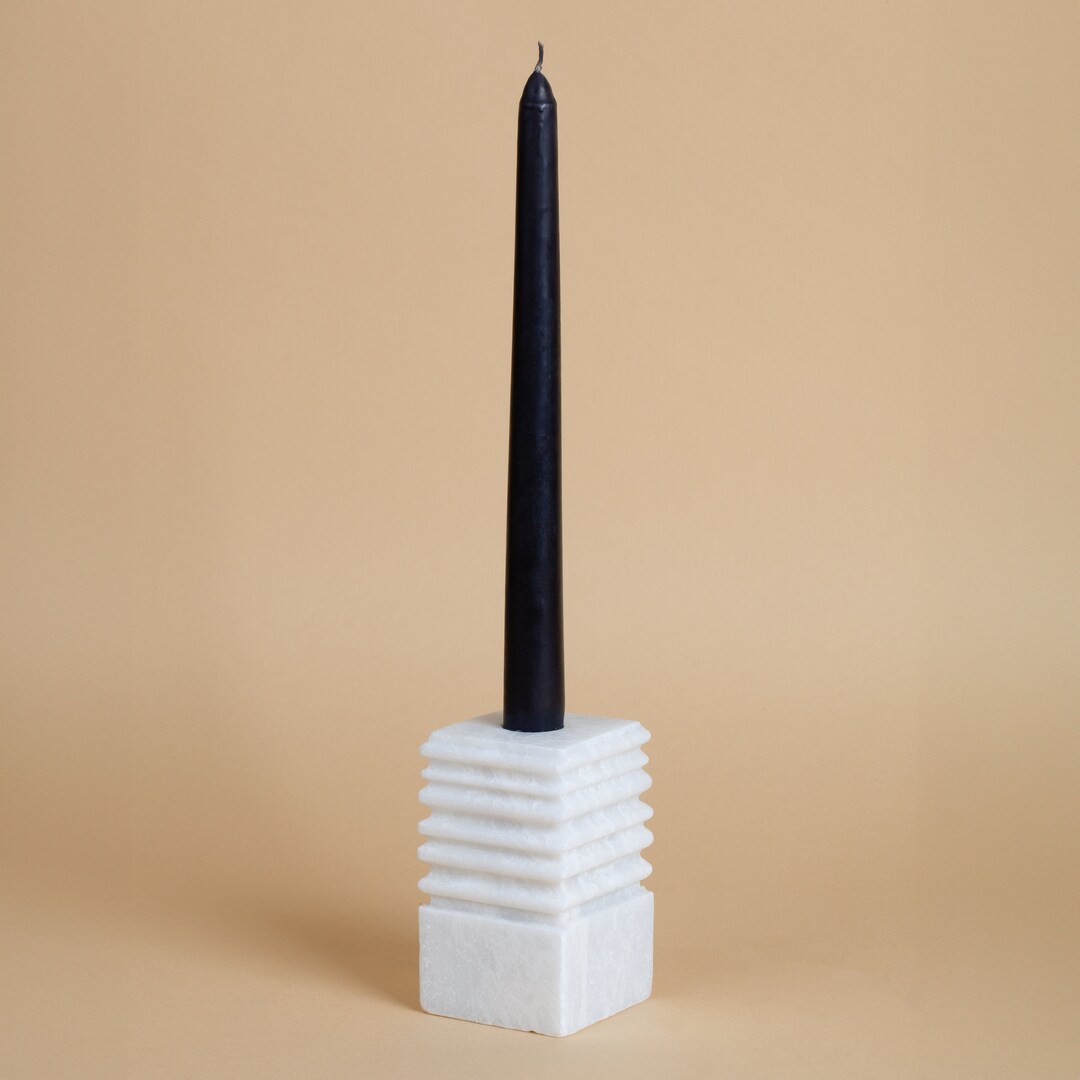 Marble Rectangle Candlestick Holder / Natural Stone Candlestick Holder ...