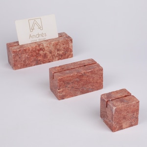 Cube, Rectangular Travertine Card Holder, Marble Menu Holder, Jewelry ...