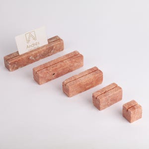 Travertine Card Holder, Marble Menu Holder, Jewelry Display, Name Tag ...