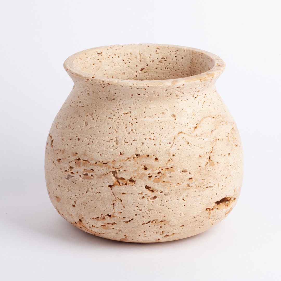 Beige Travertine Pot, Home Decoration, Marble Decoration, Home ...