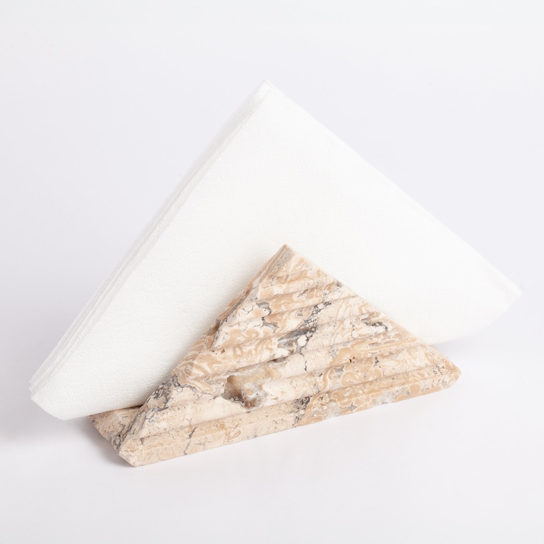 Travertine Triangle Napkin Holder / Marble Napkin Holder / Home ...