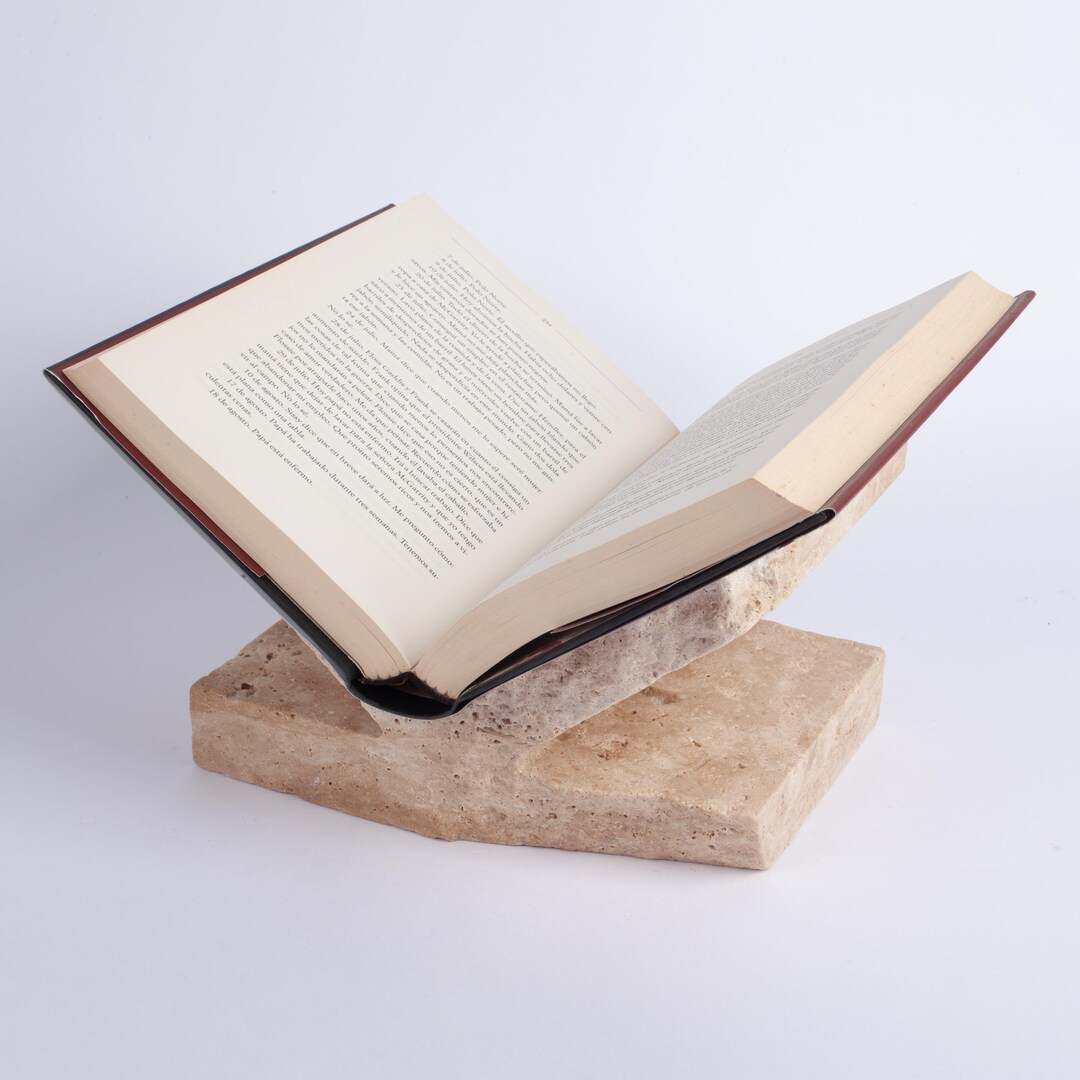 Natural Travertine Bookstand: Beige Stone Book Holder - Etsy