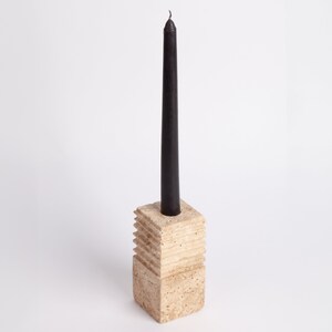 Travertine Rectangle Candlestick Holder / Natural Stone Candlestick ...