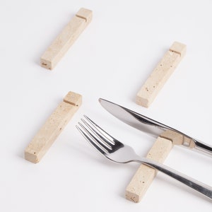 8pcs Beige Travertine Cutlery Rest / Chopstick Rest / Marble Cutlery ...