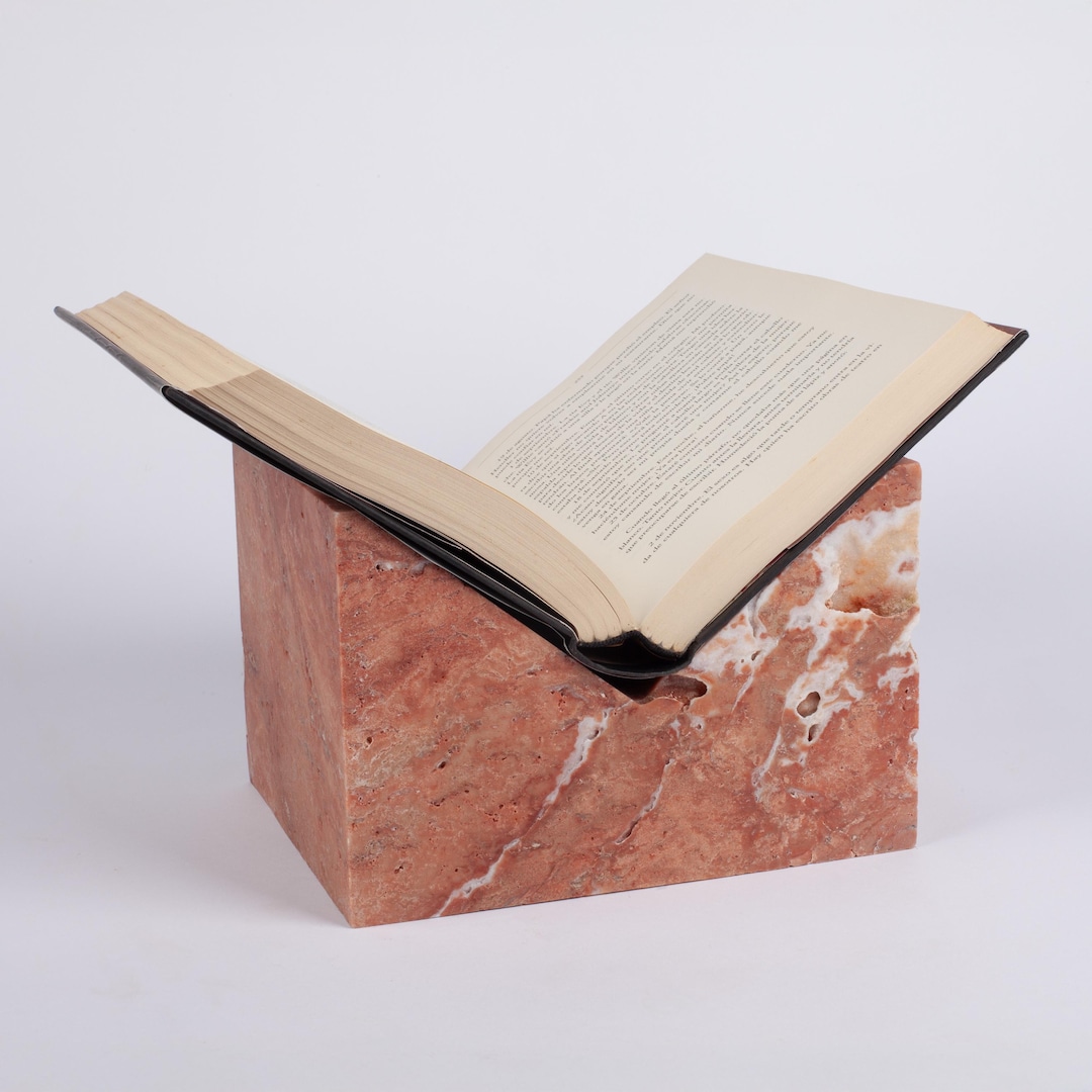 Travertine Bookstand, Marble Bookstand, Pink Travertine Book Holder ...