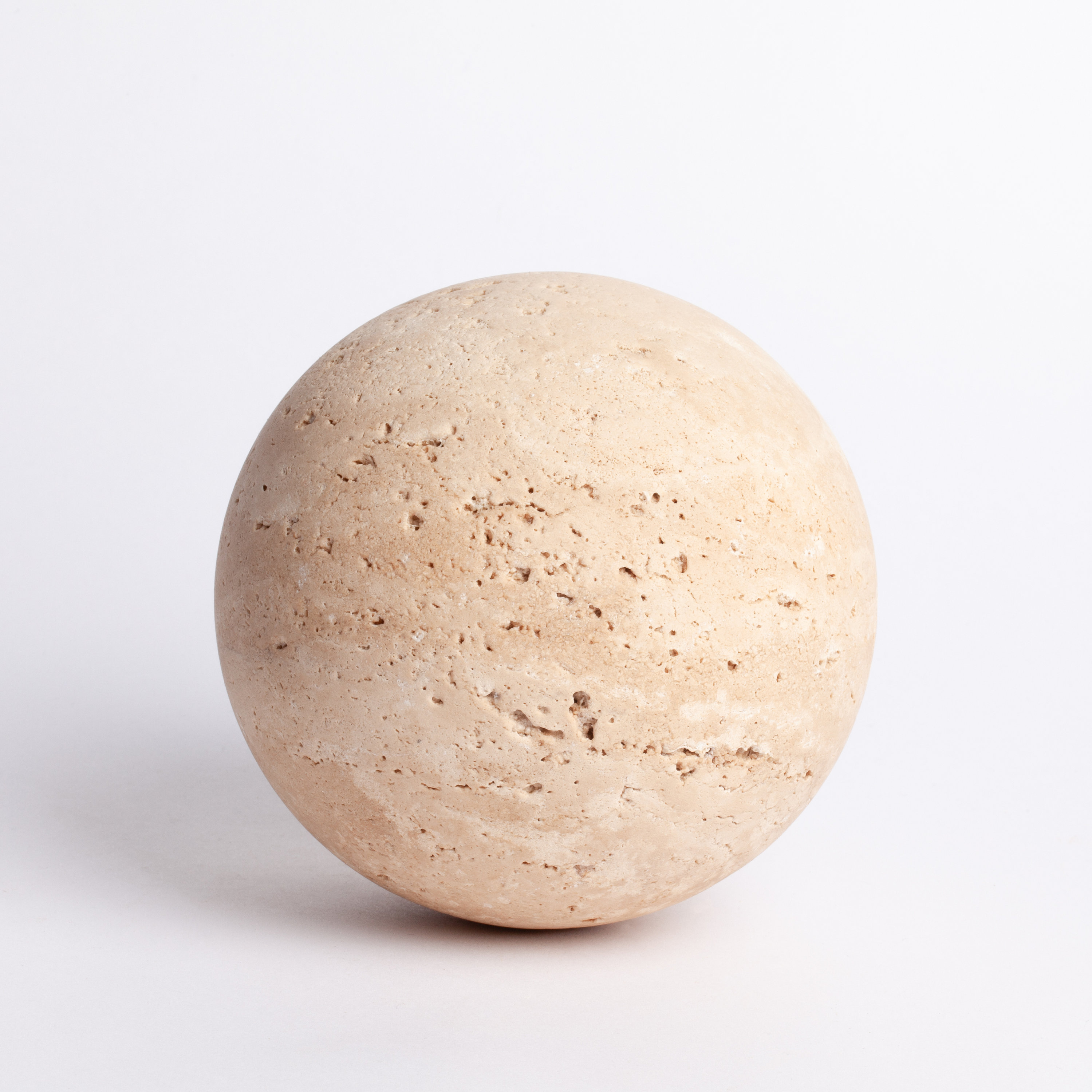Natural Travertine Sphere Beige Stone Ornament Photo Prop, Travertine ...