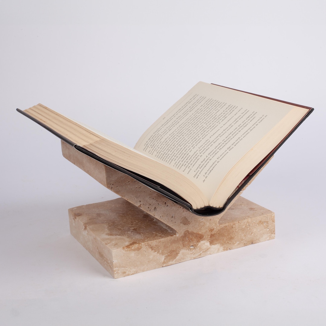 Travertine Bookstand, Marble Bookstand, Beige Travertine Book Holder ...