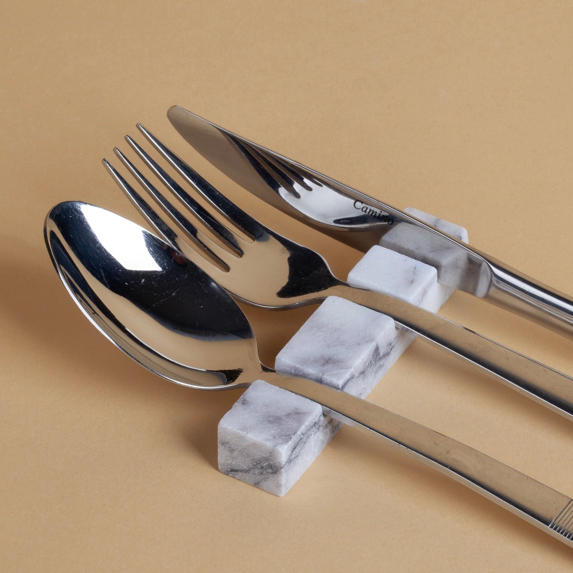 New York Marble Cutlery Rest Set 6pcs, Chopstick Rest, White Marble ...