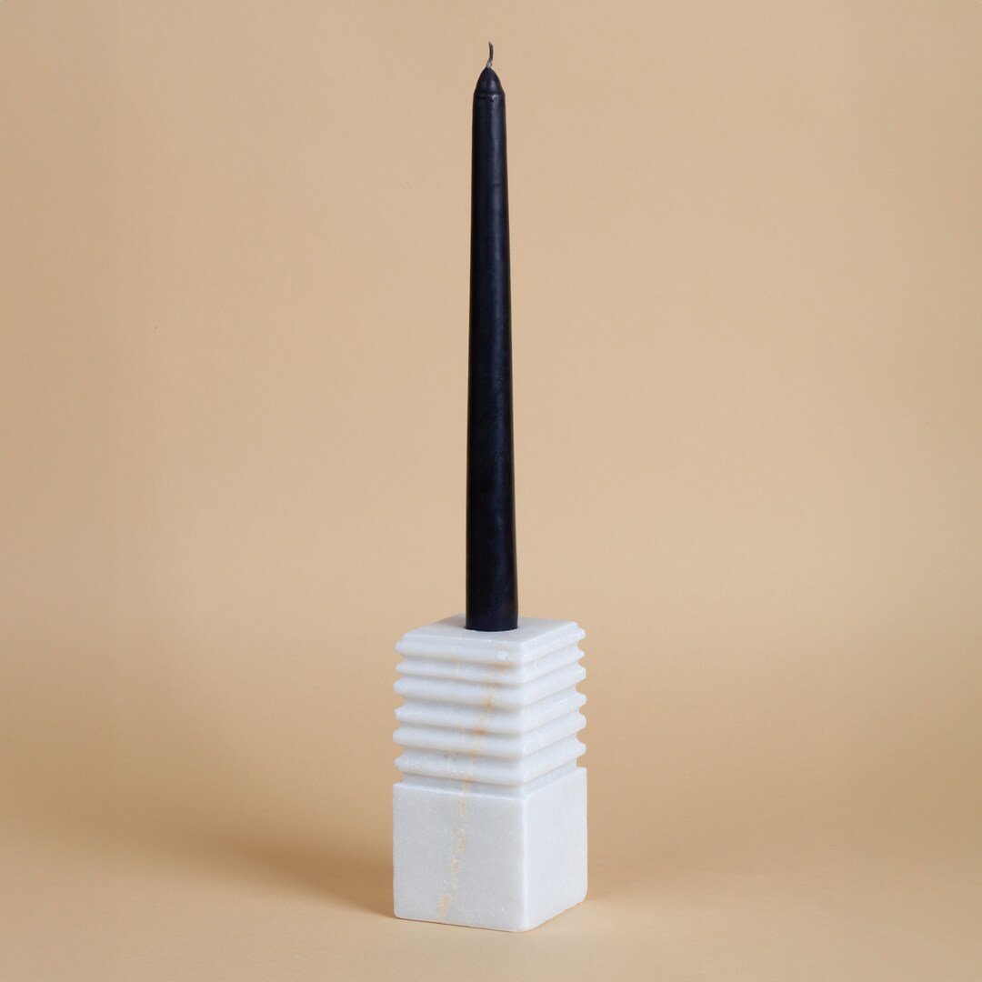 Marble Rectangle Candlestick Holder / Natural Stone Candlestick Holder ...