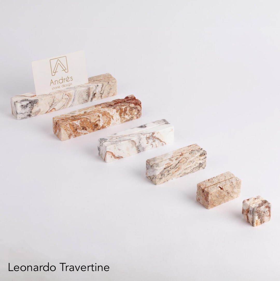 Travertine Card Holder, Marble Menu Holder, Jewelry Display, Name Tag ...
