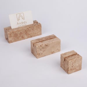 Cube, Rectangular Travertine Card Holder, Marble Menu Holder, Jewelry ...