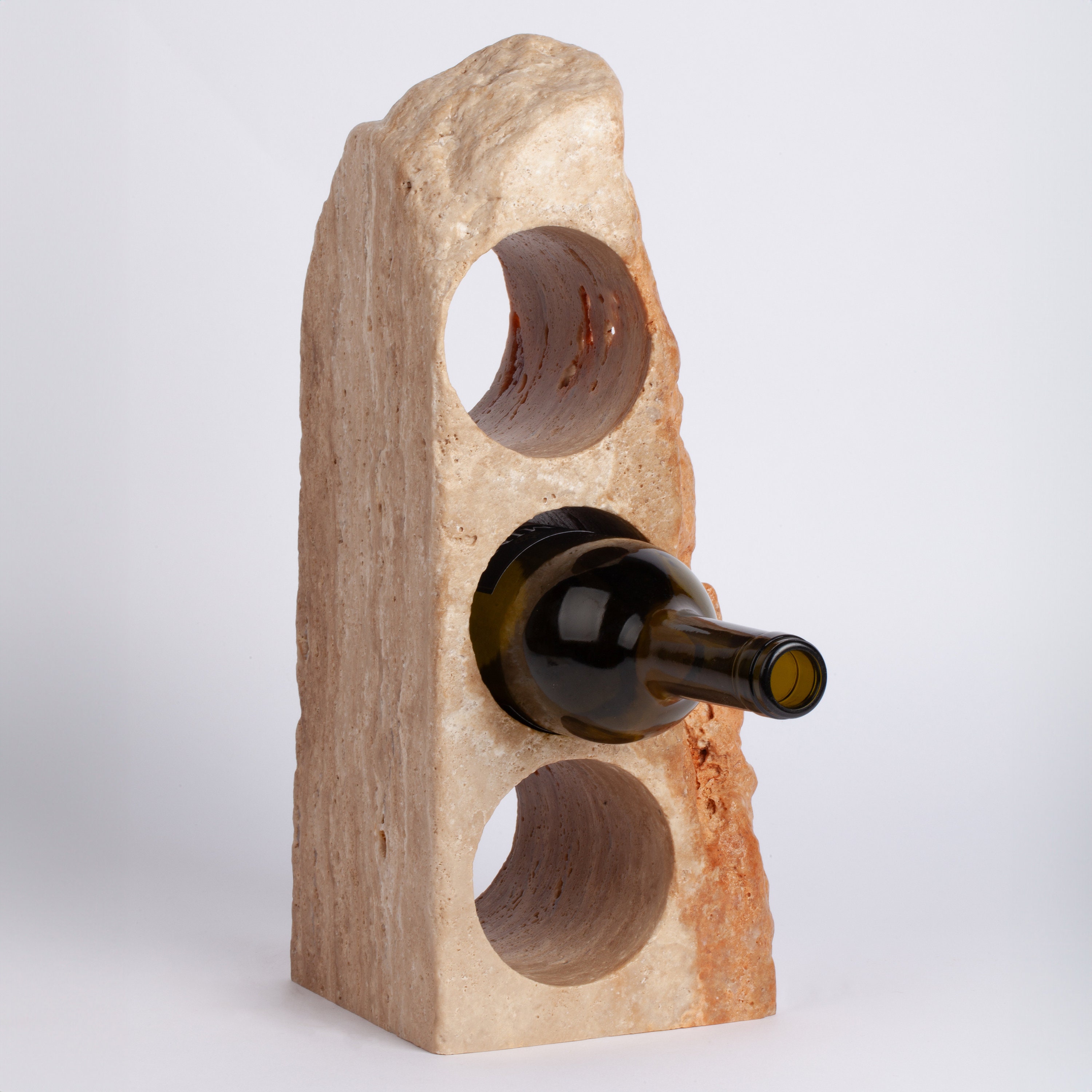 Unique Travertine Wine Bottle Holder / Stone Wine Bottle Holder / Stone ...