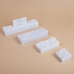 Travertine Card Holder, Marble Menu Holder, Rustic Card & Sign Holder ...