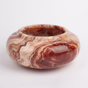 Pink / Rose Alabaster Bowl / Hand Carved Onyx / Onyx Decoration ...