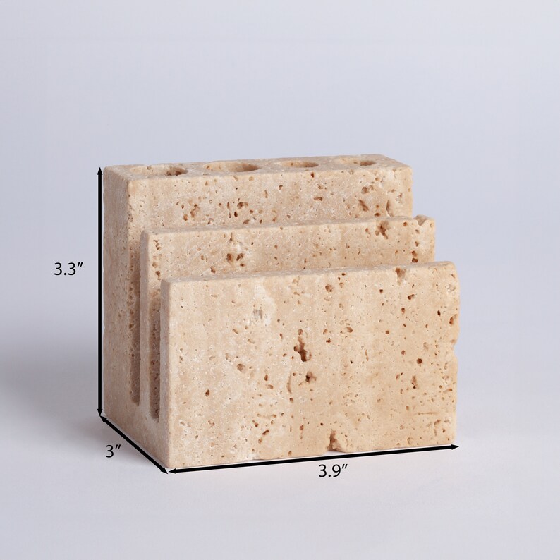 Handmade Beige Travertine Pencil Holder Natural Stone Desk Organizer - Etsy