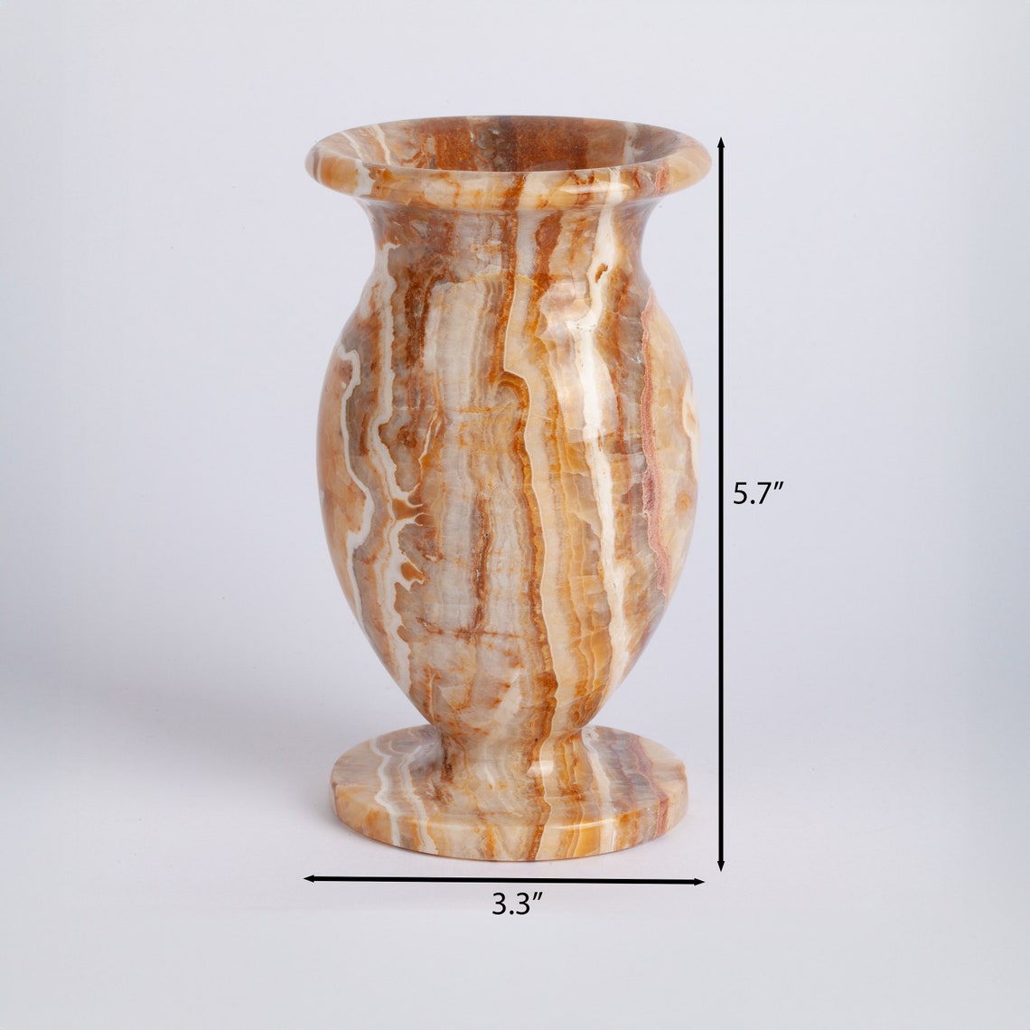 Small Yellow Alabaster Vase / Hand Carved Onyx / Onyx Decoration ...