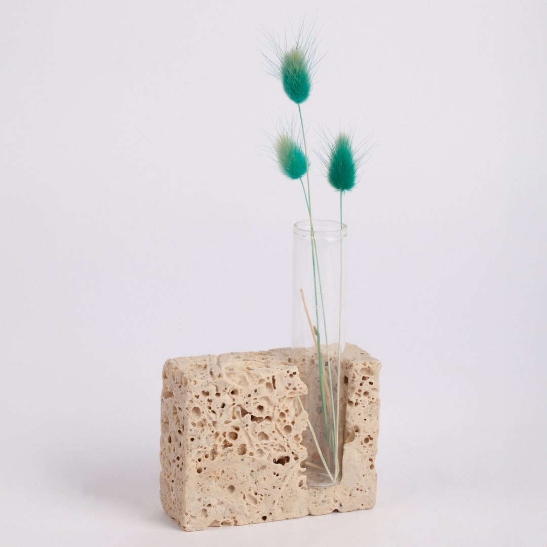 Handmade Travertine Test Tube Planter: Unique Mini Vase - Etsy