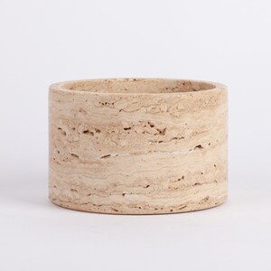 Handmade Travertine Cylinder Bowl Natural Stone Kitchen Decor - Etsy