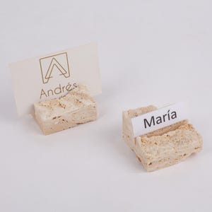 Travertine Card Holder, Marble Menu Holder, Rustic Card & Sign Holder ...