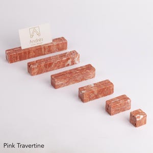 Travertine Card Holder, Marble Menu Holder, Jewelry Display, Name Tag ...