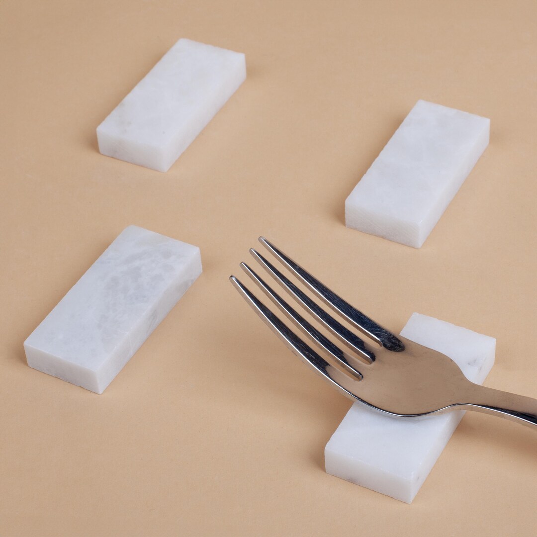 Mini White Marble Cutlery Rest, Chopstick Rest, Marble Cutlery Rest ...