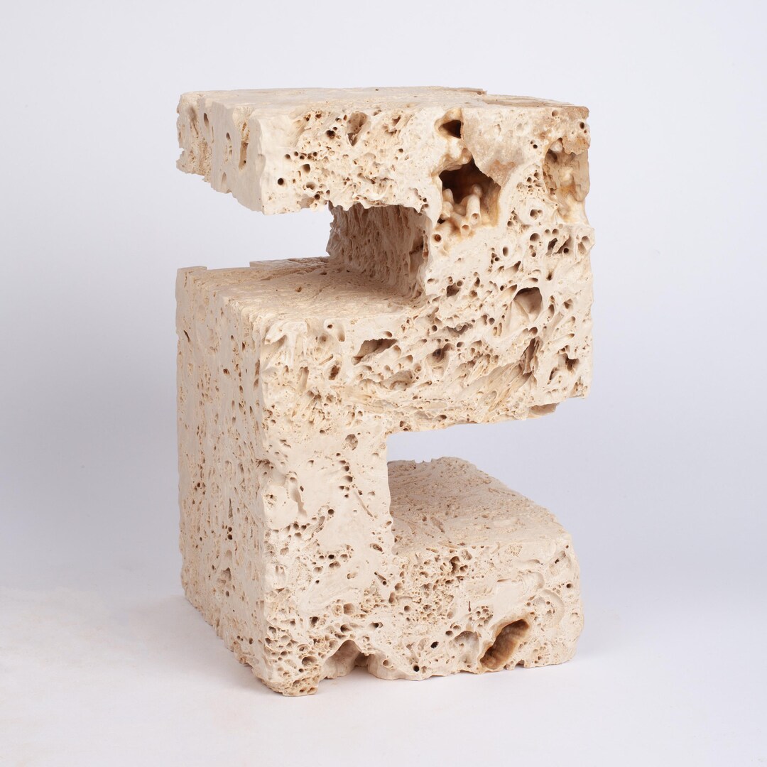 Natural Travertine Piece, Big S Sign, S Shape Ornament. Big Travertine ...