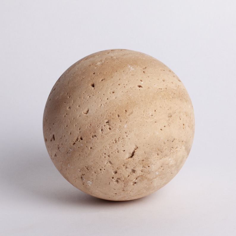 Natural Travertine Sphere Beige Stone Ornament Photo Prop, Travertine ...