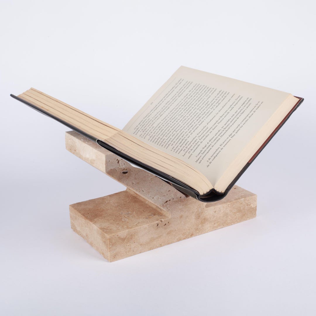 Travertine Bookstand, Marble Bookstand, Beige Travertine Book Holder ...