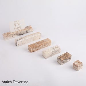 Travertine Card Holder, Marble Menu Holder, Jewelry Display, Name Tag ...