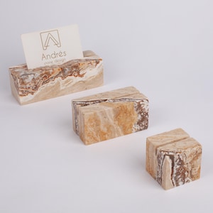 Cube, Rectangular Travertine Card Holder, Marble Menu Holder, Jewelry ...