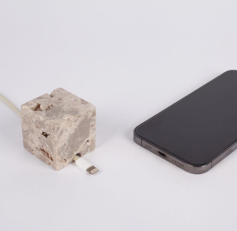 Travertine Cable Holder, Charging Cable Organizer, Cable Keeper ...