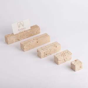 Travertine Card Holder, Marble Menu Holder, Jewelry Display, Name Tag ...