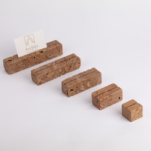 Travertine Card Holder, Marble Menu Holder, Jewelry Display, Name Tag ...