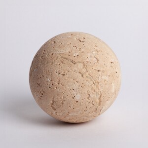 Natural Travertine Sphere Beige Stone Ornament Photo Prop, Travertine ...