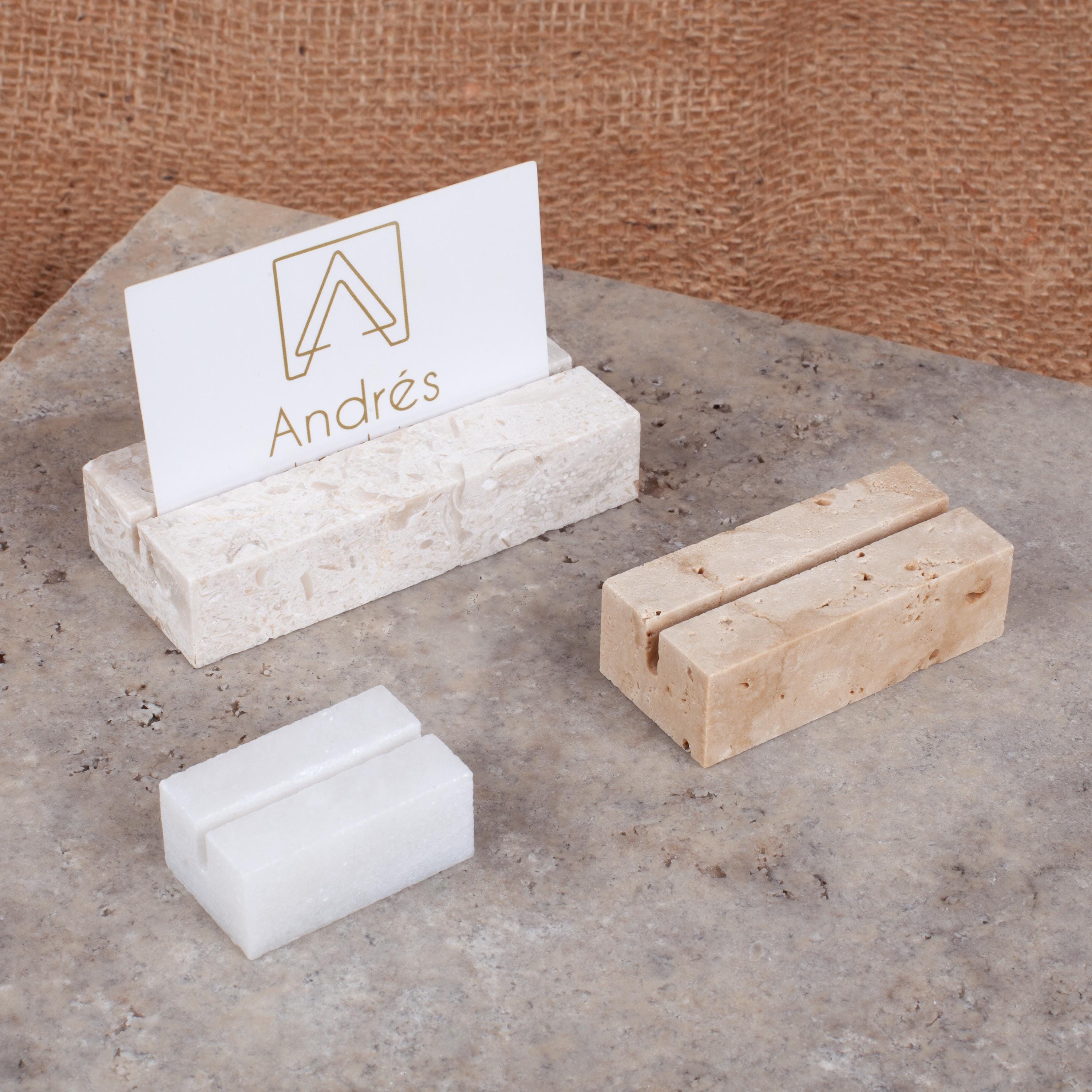 Natural Travertine Card Holder, Wedding Place Card, Menu Stand, Marble ...